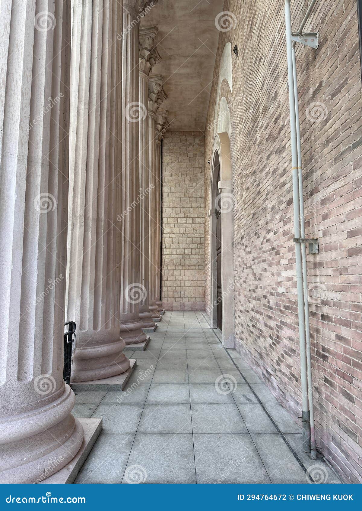 Row of Classic Greek Columns and Corridor Stock Photo - Image of ...