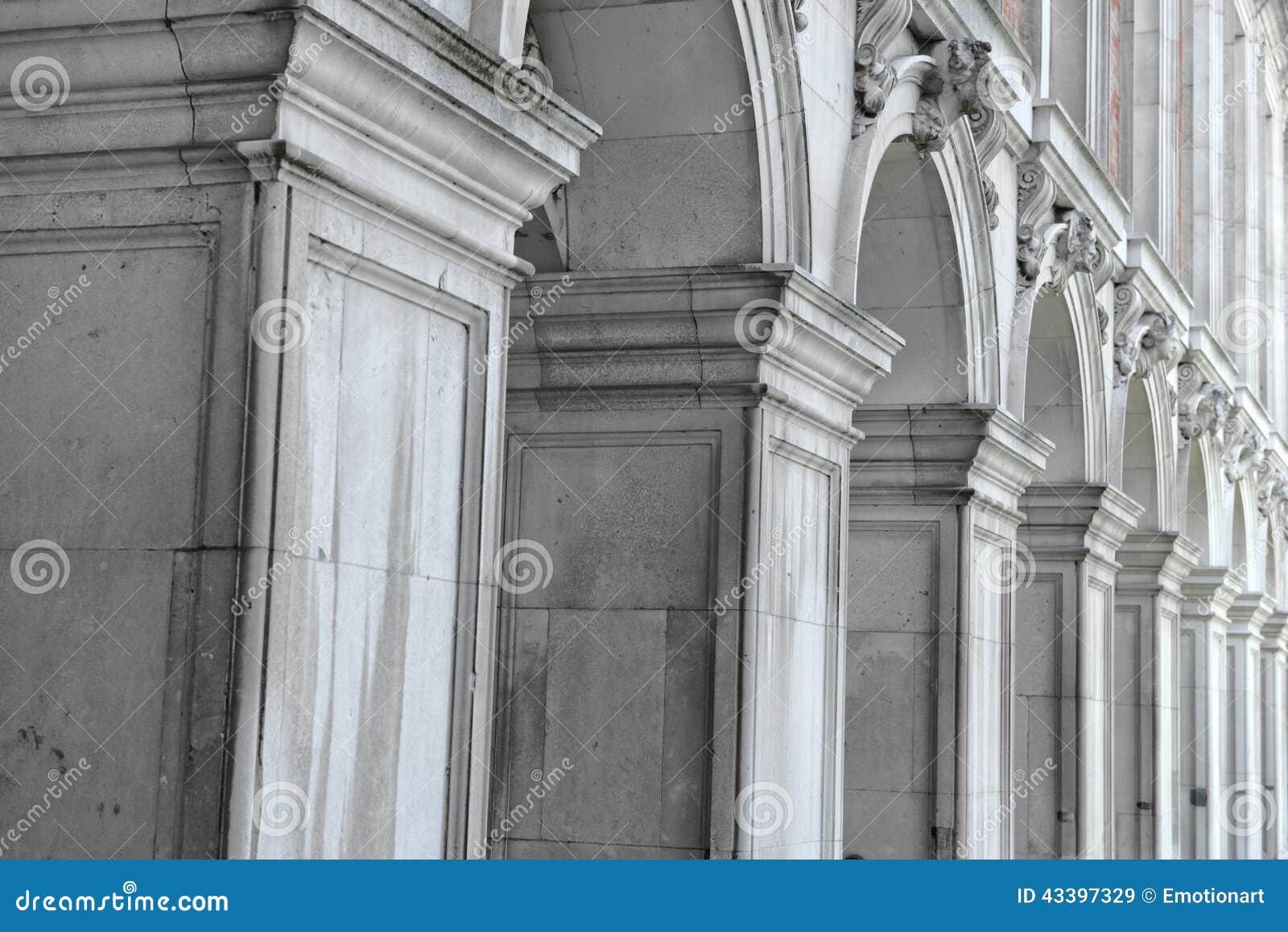 Row of Classical Columns in a Colonnade Stock Image - Image of columns ...