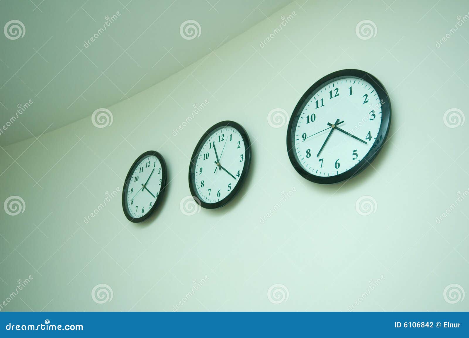 Row of clocks isolated stock photo. Image of deadline - 6106842