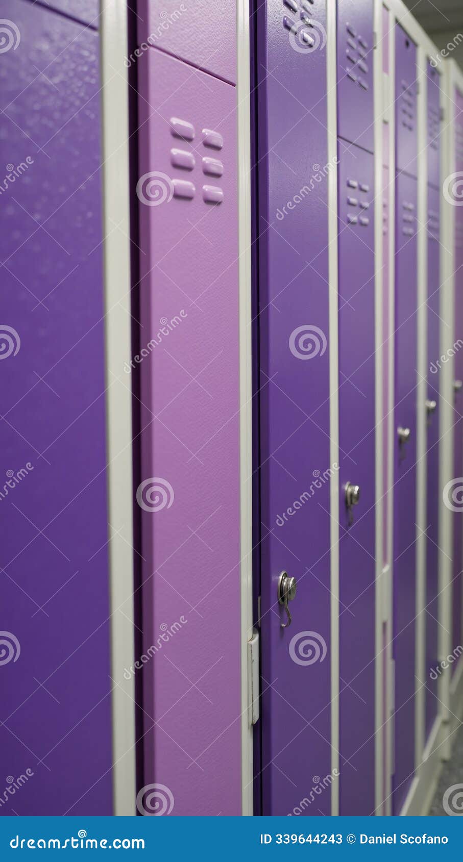 A Row of Closed Purple School Lockers Stock Illustration - Illustration ...