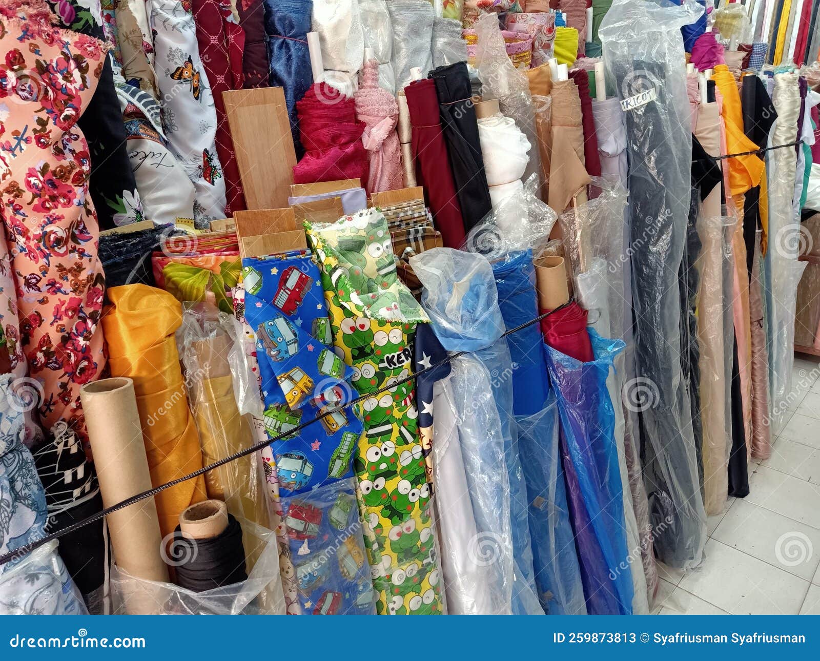 A Row of Cloth at a Cloth Shop in a Shop Stock Image - Image of market ...