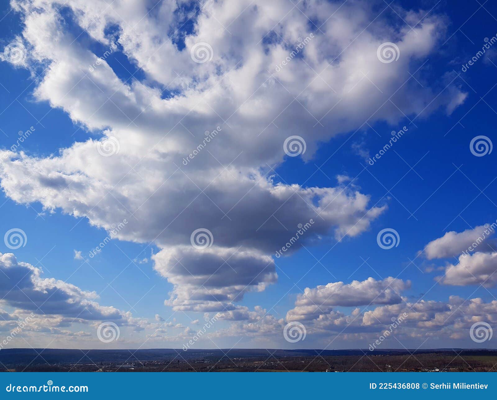 A Row of Clouds in the Sky stock photo. Image of rainy - 225436808