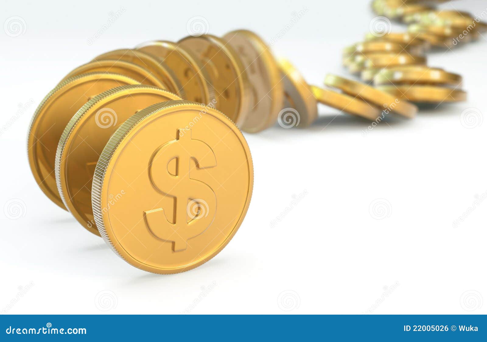 Row of coins collapsing stock illustration. Illustration of coin - 22005026