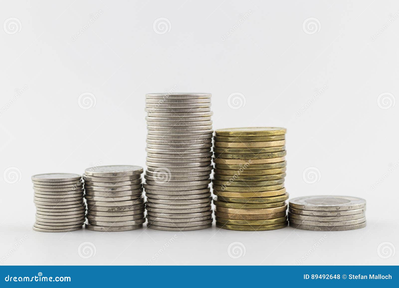 Row of coins stock photo. Image of gold, invest, hand - 89492648