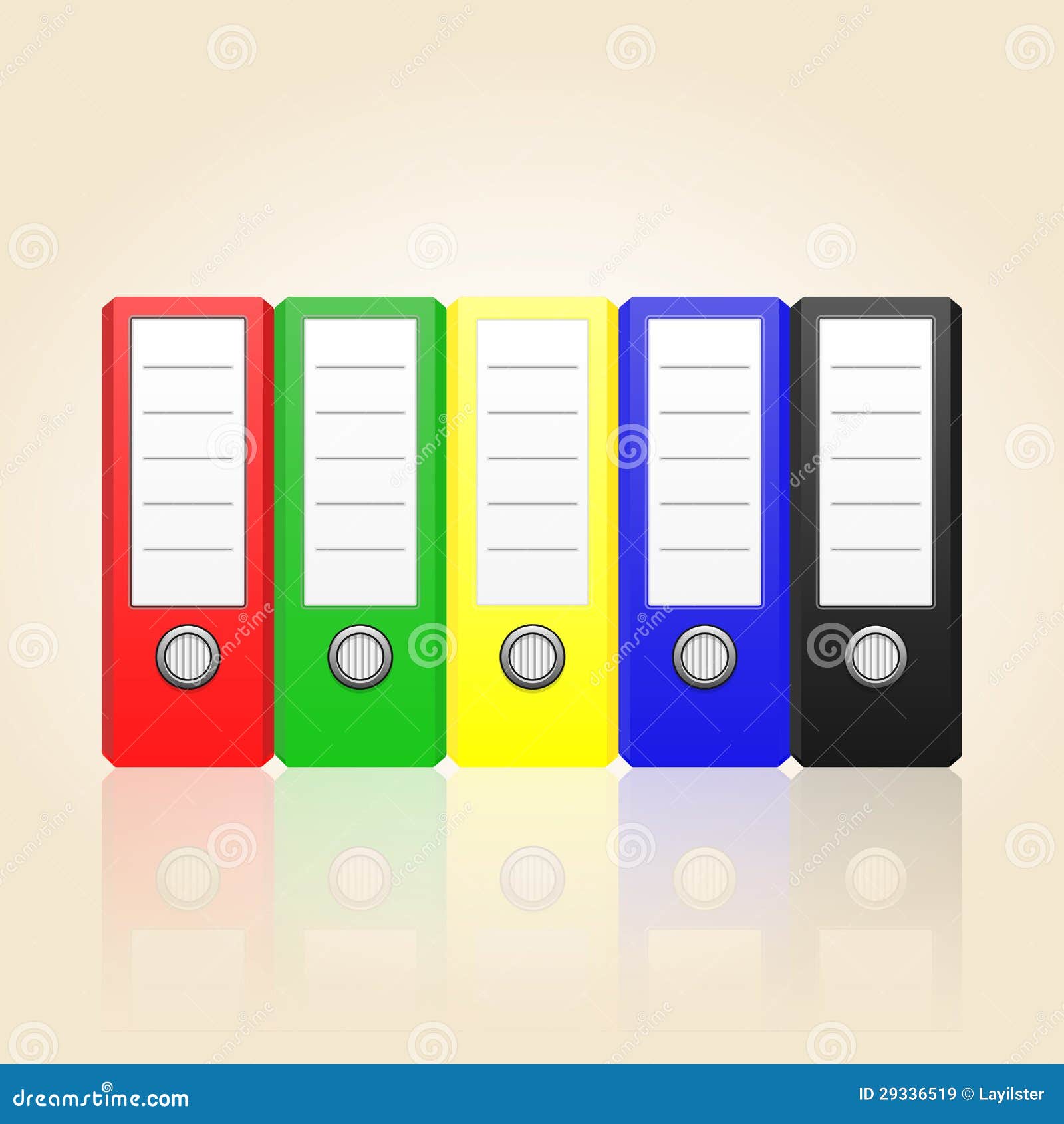 Row of Color Binders Vector Stock Vector - Illustration of information ...