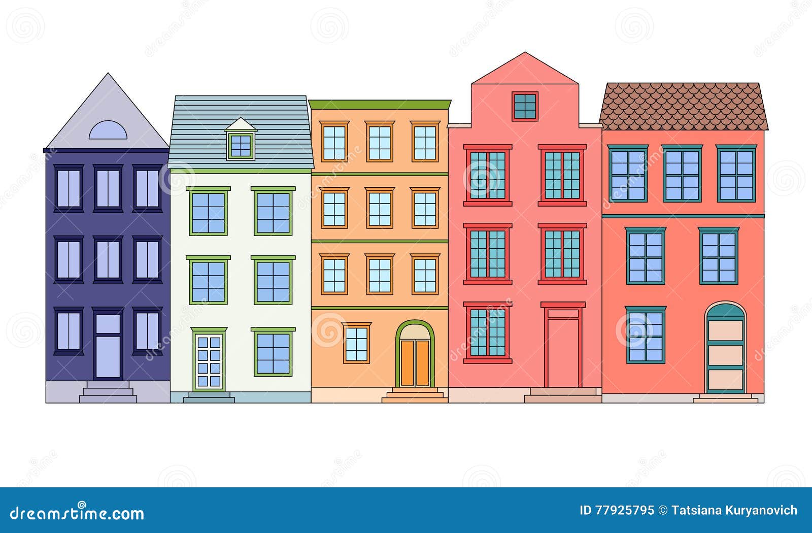 Row Of Houses Illustration