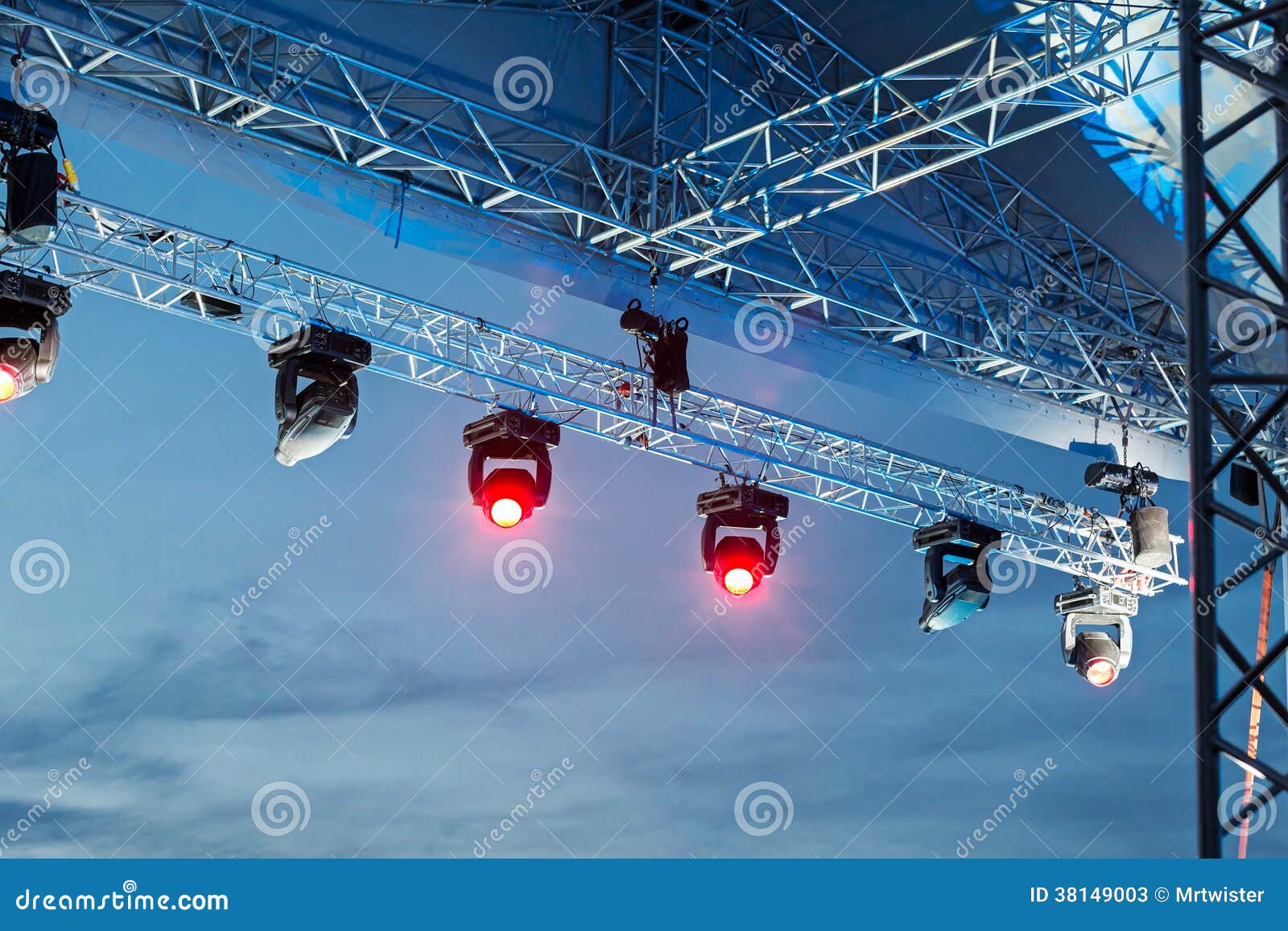 Row of Color Lights from a Stage Stock Image - Image of music ...