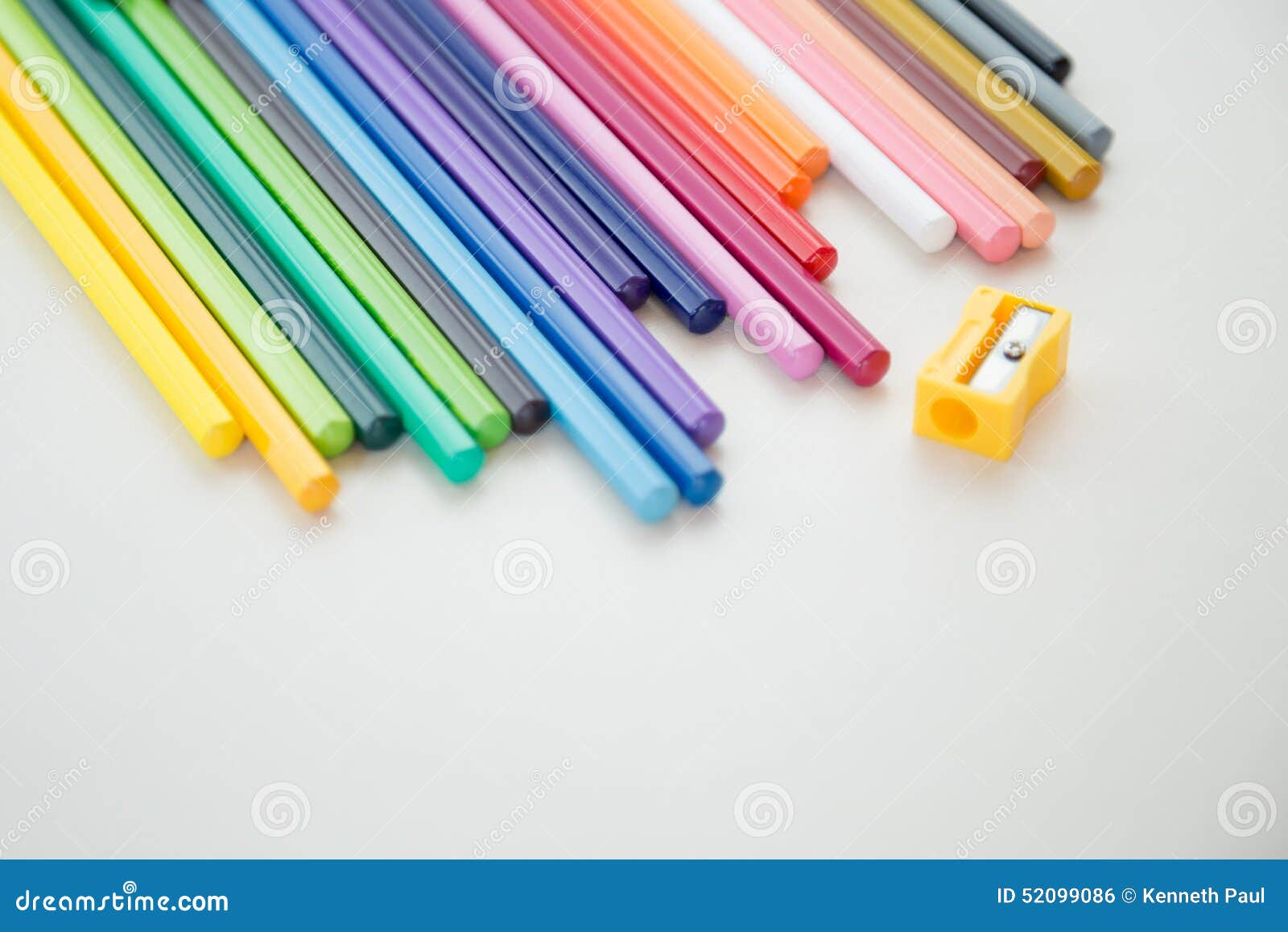 Row of Color Pencil Crayons Stock Photo - Image of paint, bright: 52099086
