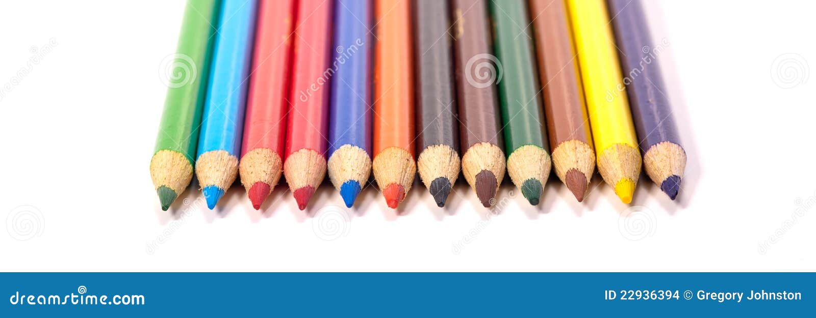 Row of color pencils. stock photo. Image of bright, panoramic - 22936394