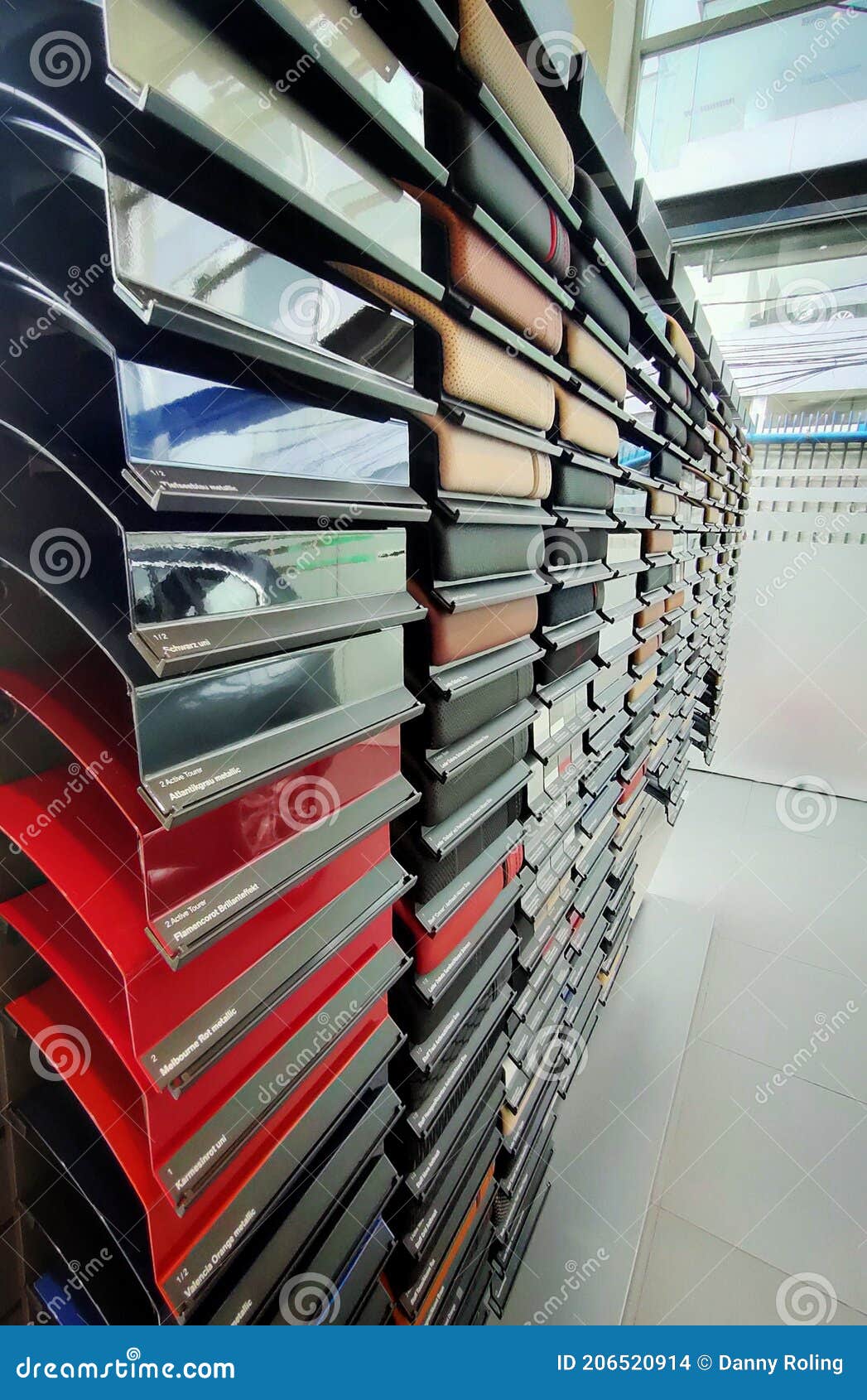 Row of Color Sample Material Stock Photo - Image of wall, facade: 206520914