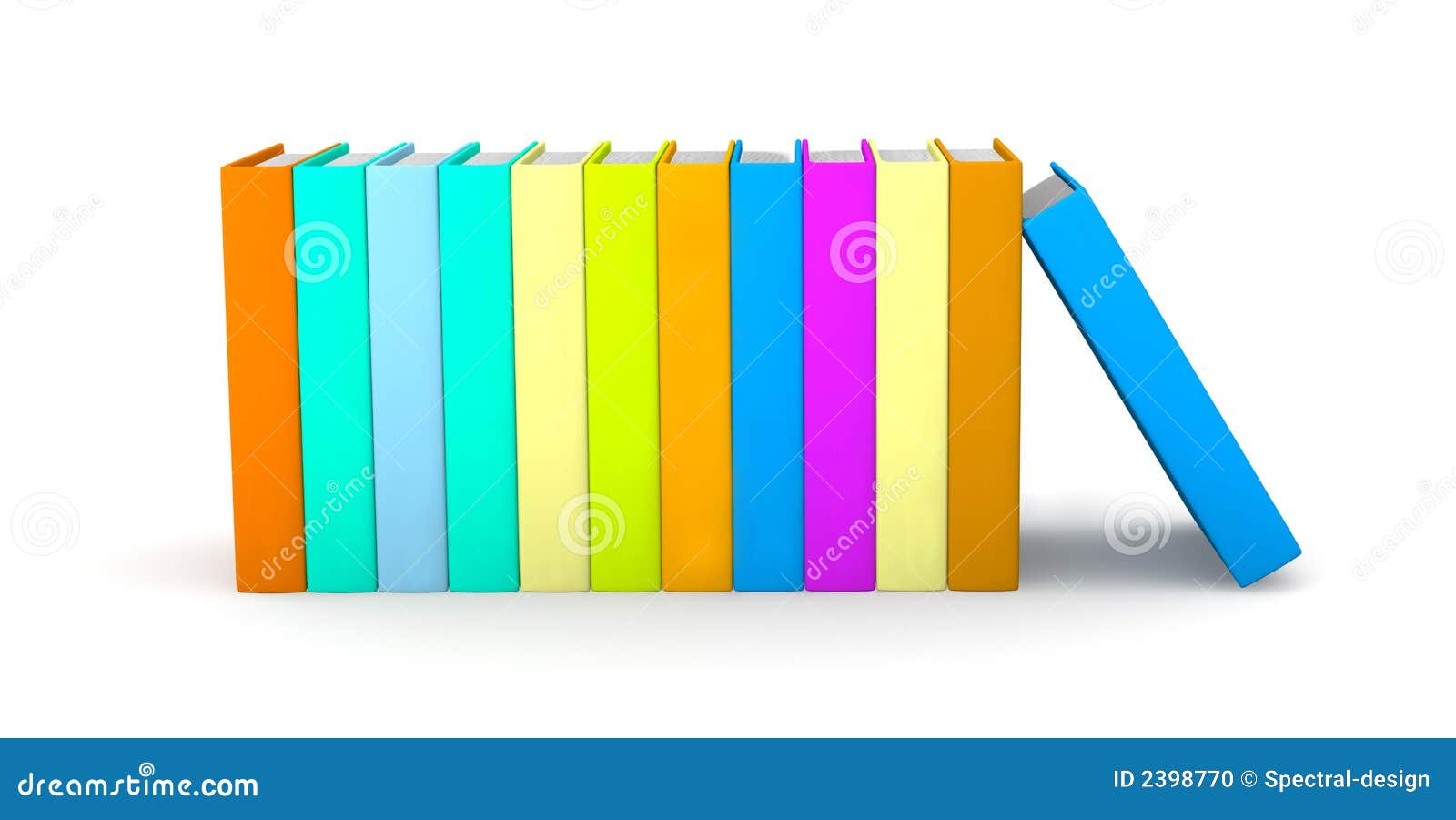 Row of colored Books stock illustration. Illustration of cover - 2398770