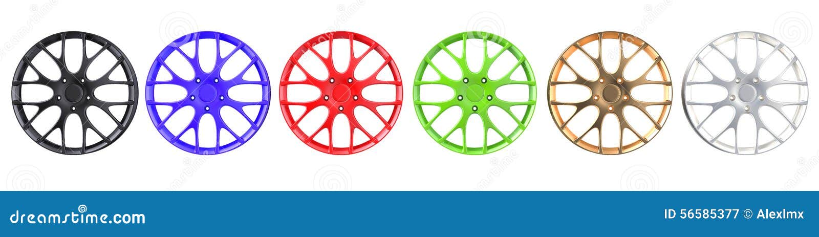 Row From Colored Car Rims Royalty-Free Stock Photo | CartoonDealer.com ...
