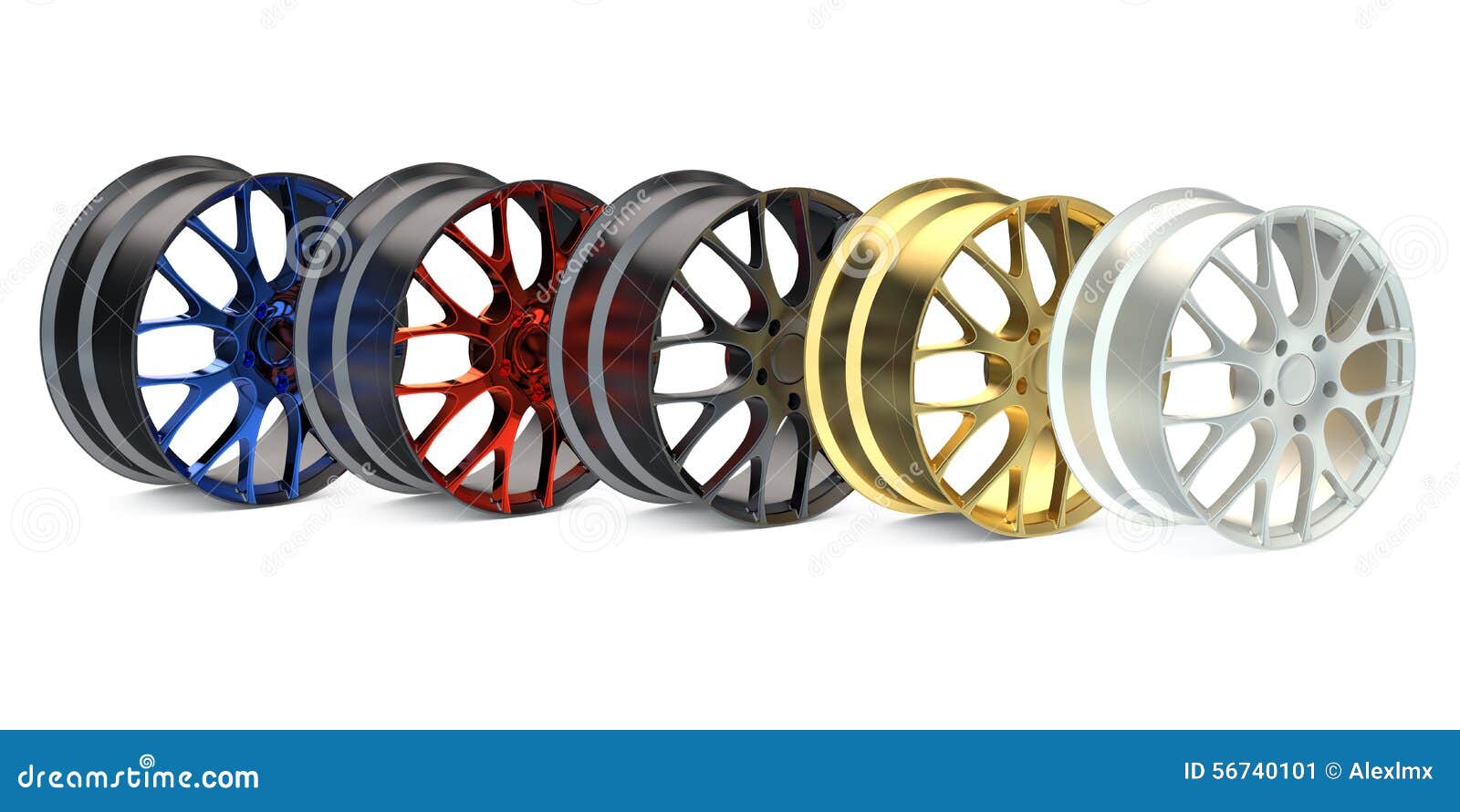 Row From Colored Car Rims Royalty-Free Stock Photo | CartoonDealer.com ...