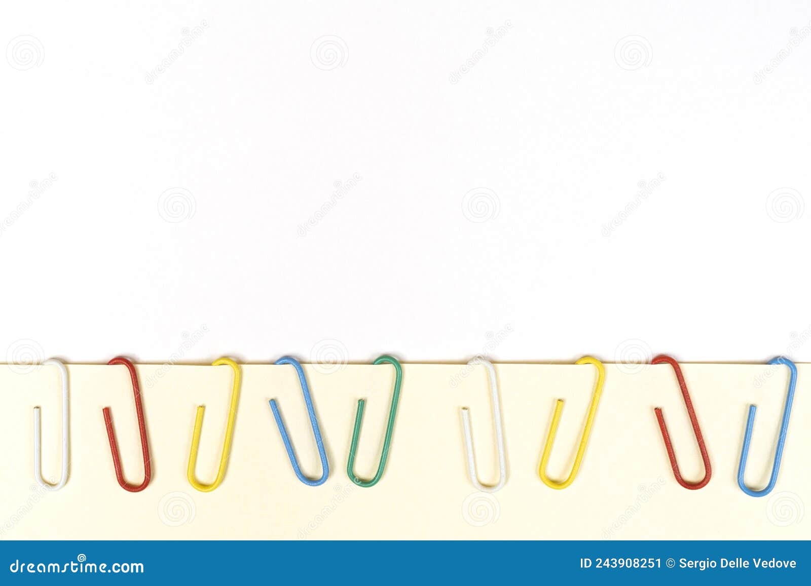 A Row of Colored Paper Clips Stock Image - Image of business, note ...