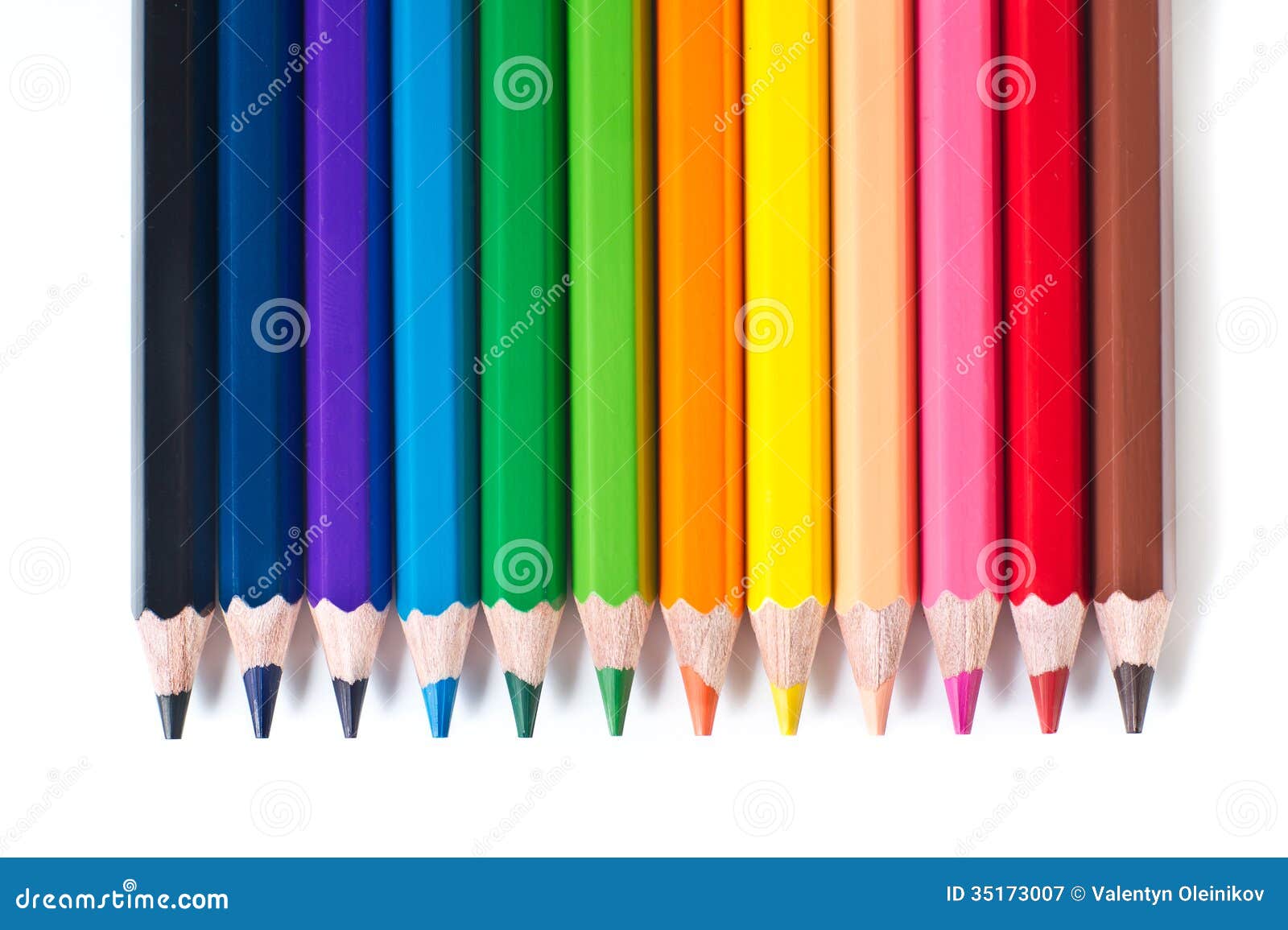 Row of colored pencils stock image. Image of crayon, colored - 35173007