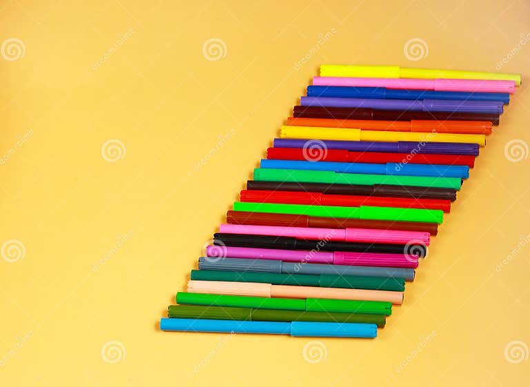 A row of colored pencils stock image. Image of colored - 49356745