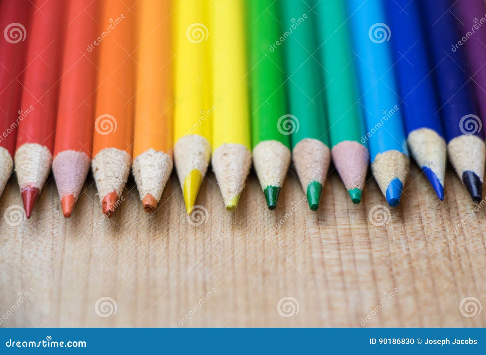 Row of Colored Pencils stock photo. Image of orange, drawing - 90186830