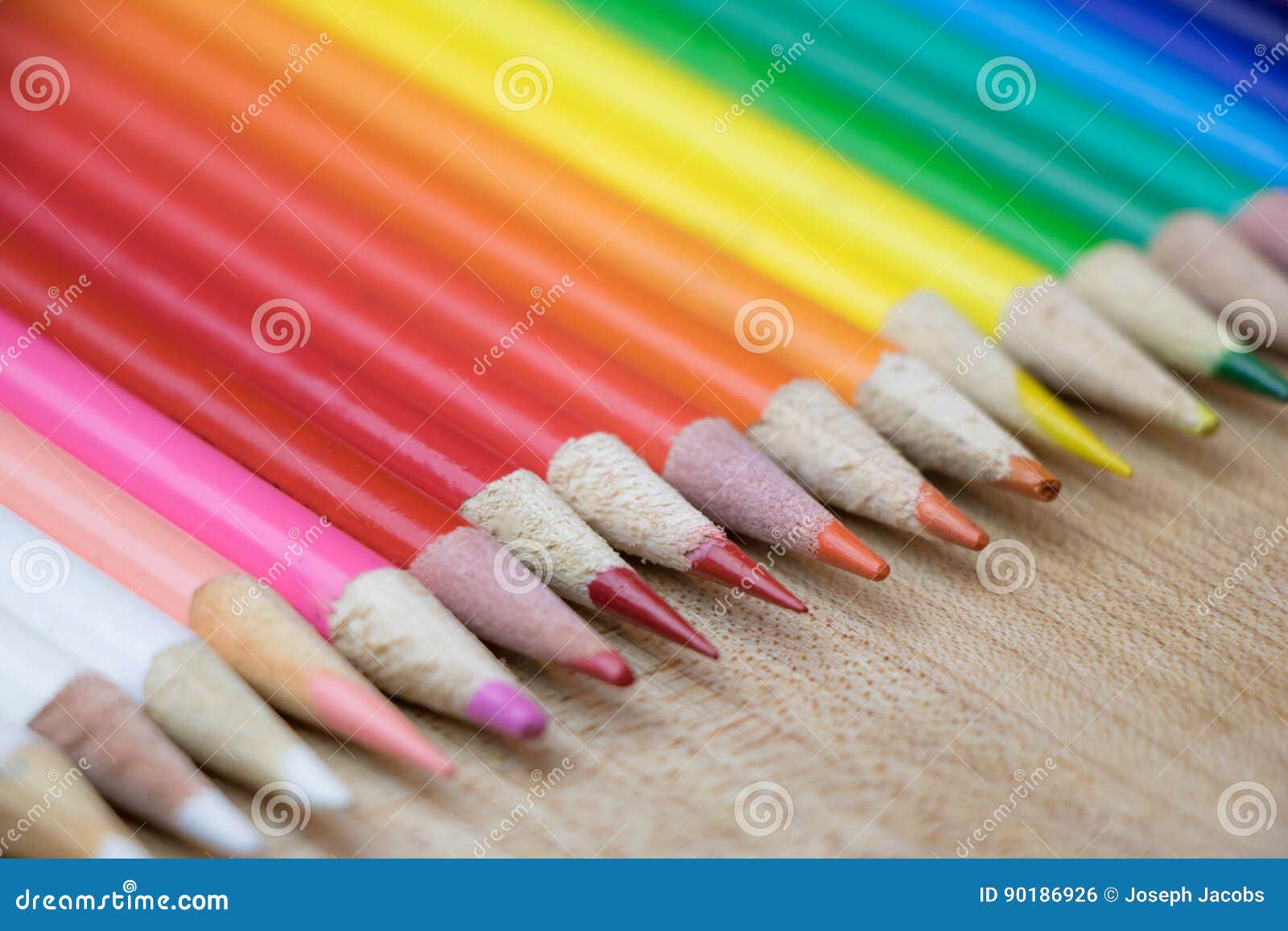 Row of Colored Pencils stock photo. Image of creative - 90186926