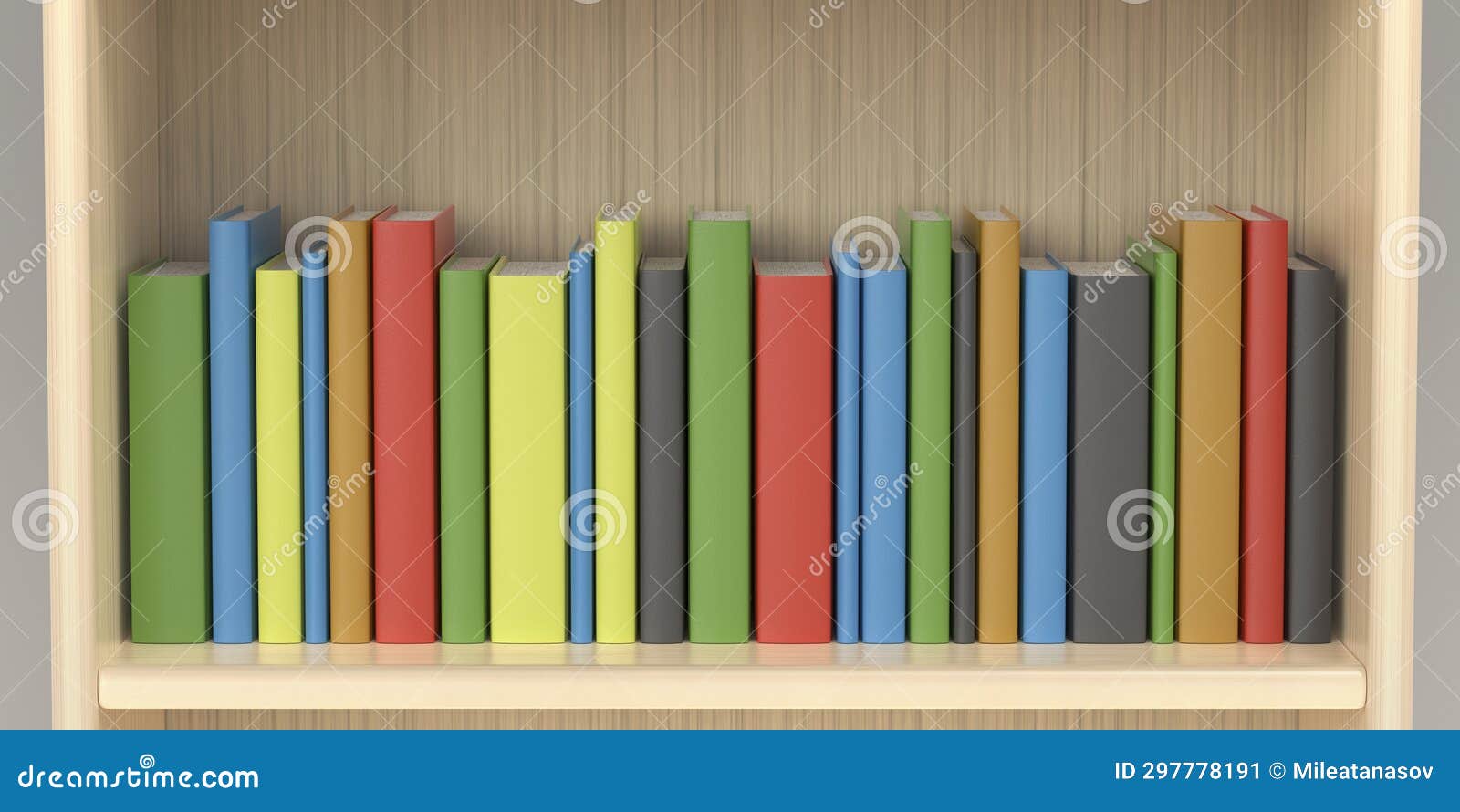 Row with colorful books stock illustration. Illustration of book ...