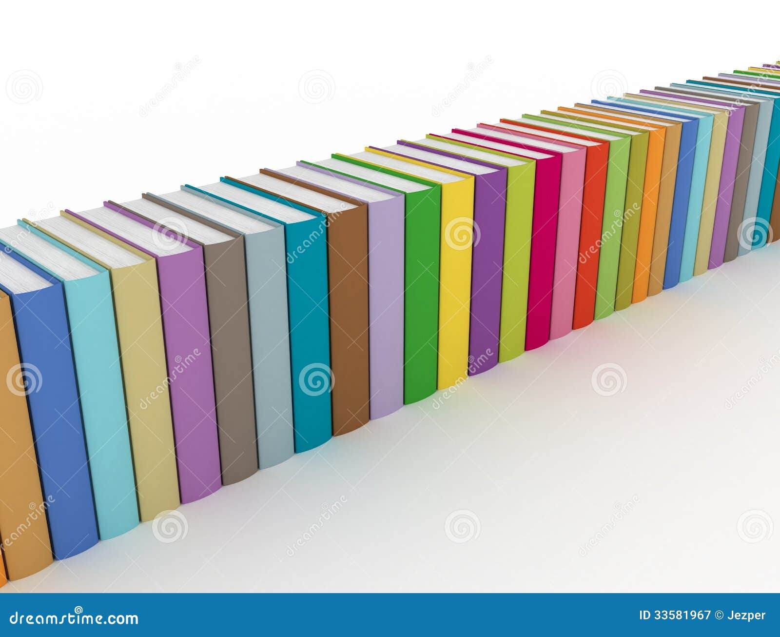 Row of colorful books stock illustration. Illustration of cyan - 33581967
