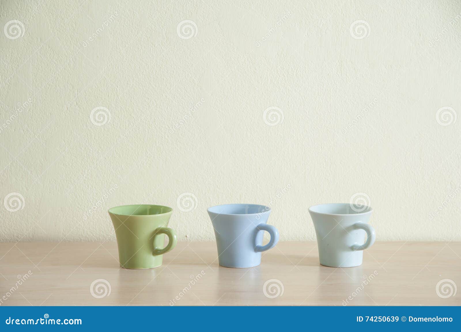 Row Of Colorful Coffee Cups On Clear Background Royalty-Free Stock ...