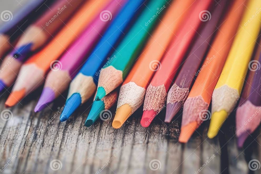 A Spectrum of Color Crayons Ready for September Stock Illustration ...