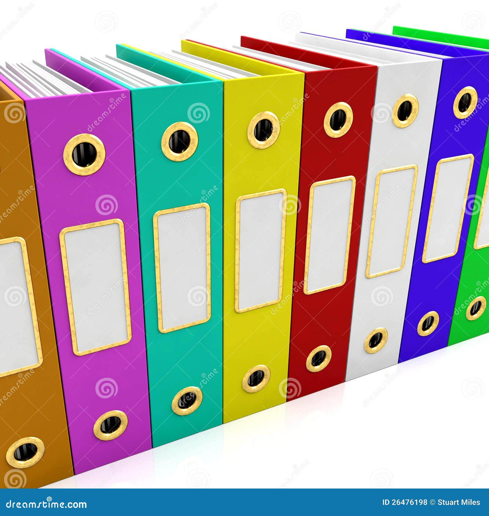 Row of Colorful Files for Getting Organized Stock Illustration ... Row of Colorful Files for Getting Organized Stock Illustration ...