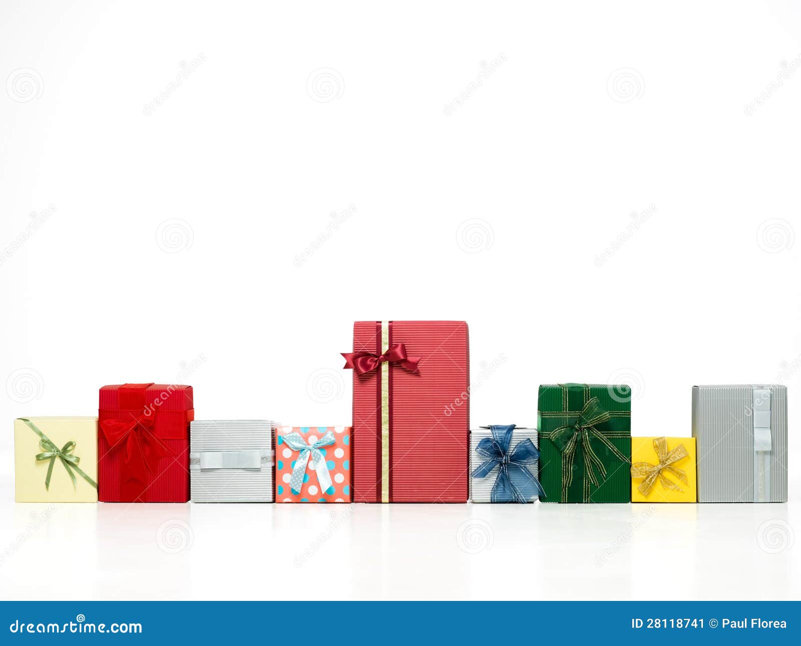 Row Of Colorful Gift Boxes Stock Image - Image: 28118741