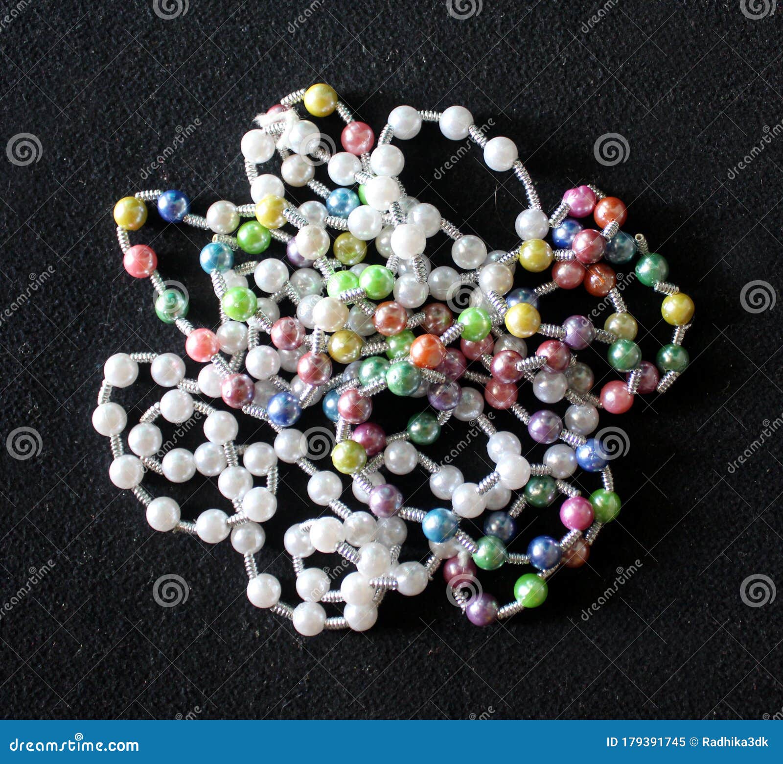 Row of Colorful Pearl Strings Abstract Background Stock Image - Image ...