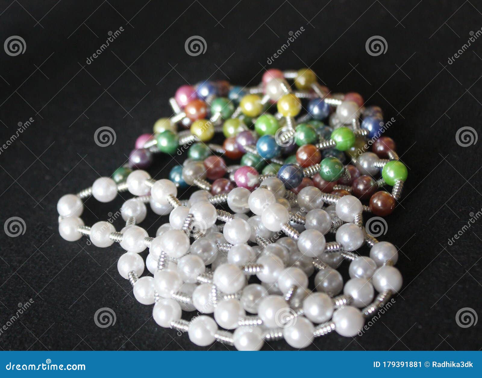 Row of Colorful Pearl Strings Abstract Background Stock Image - Image ...