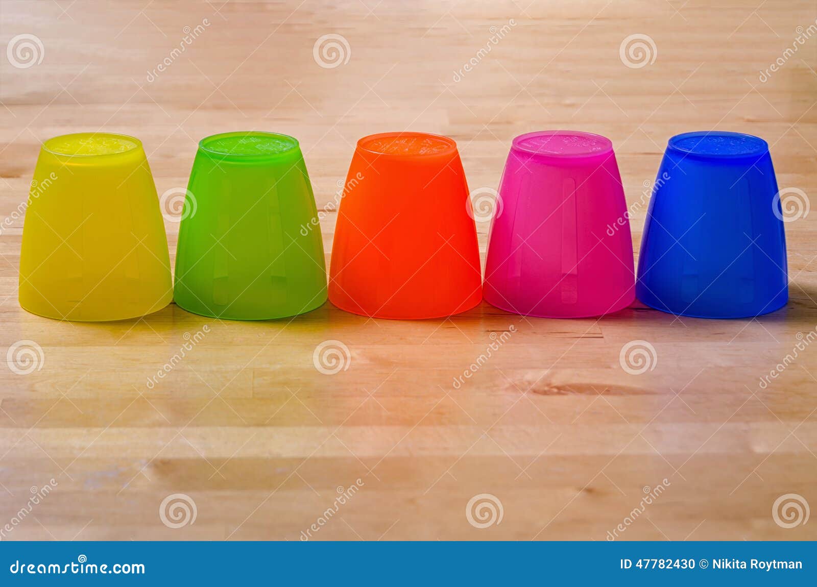 Row of Colorful Plastic Cups Stock Photo - Image of blue, clean: 47782430