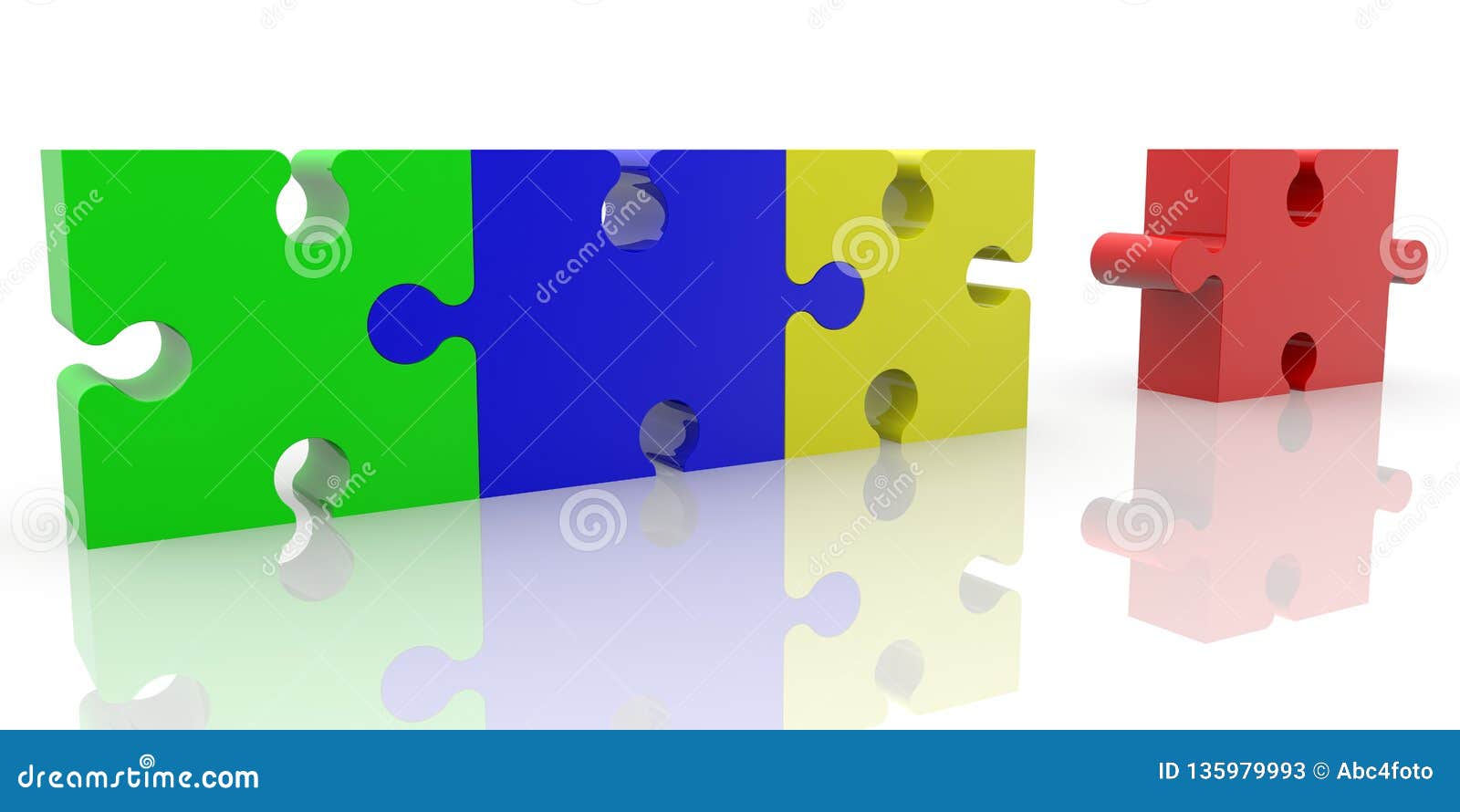 Row of Colorful Puzzle Pieces Stock Illustration - Illustration of ...