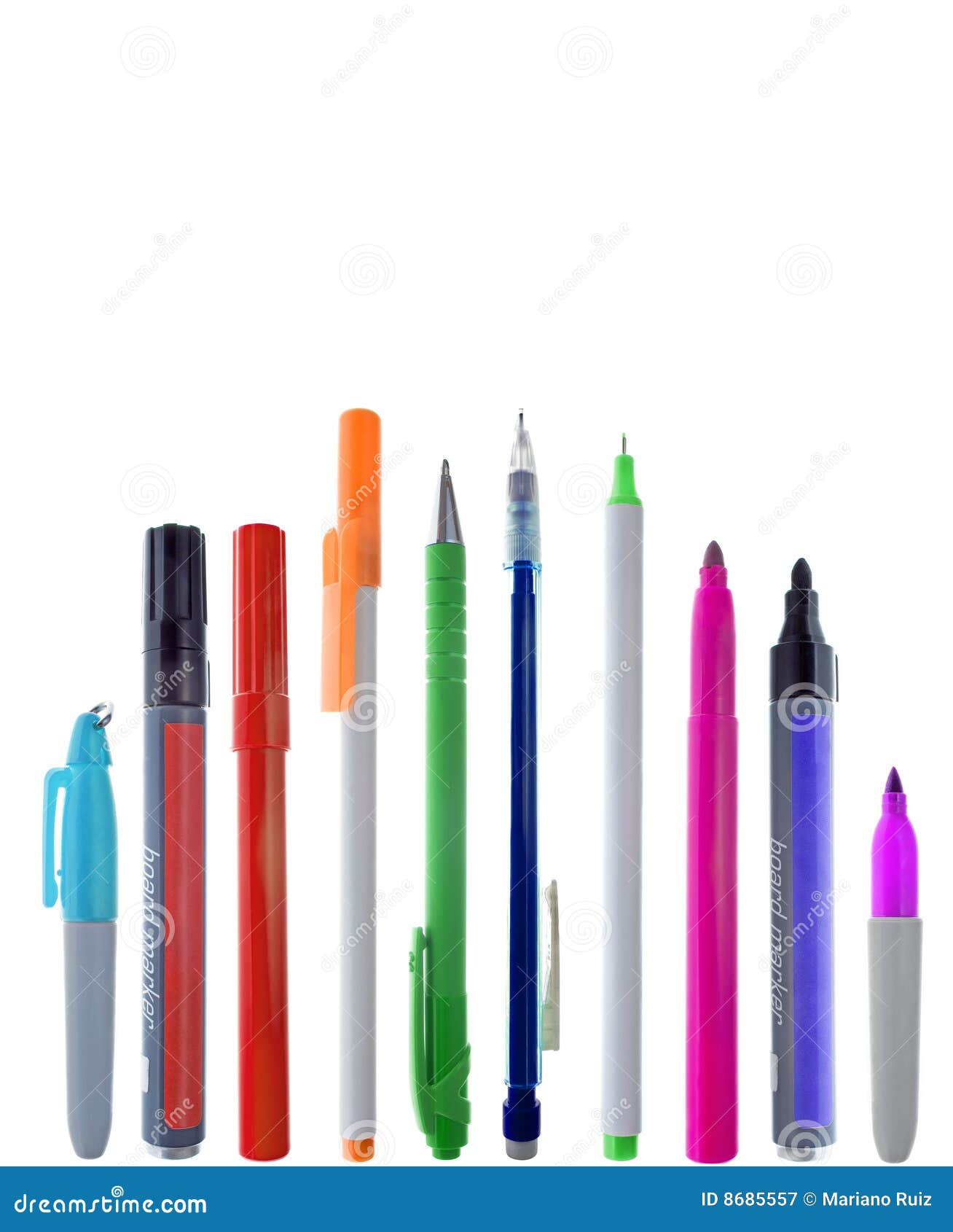 Row of colorful stationary stock image. Image of blue - 8685557