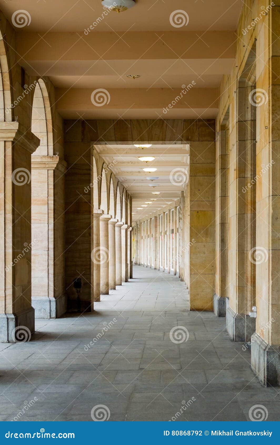 Row of column in colonnade stock photo. Image of light - 80868792