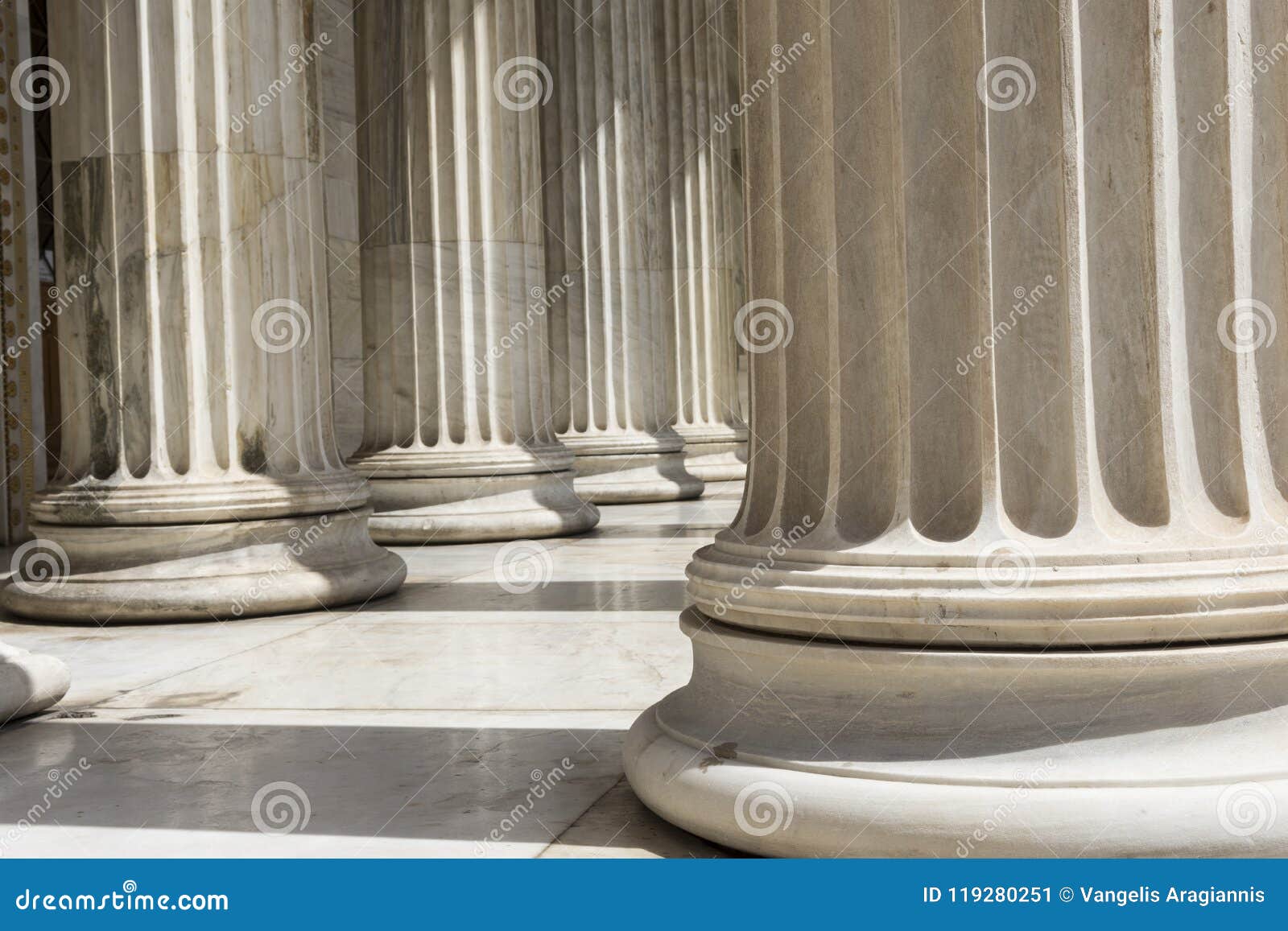 Row of columns in Athens stock image. Image of ancient - 119280251