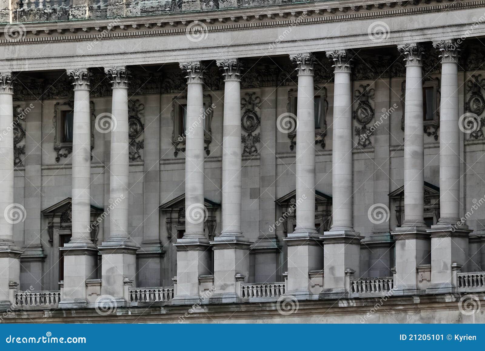 Row of columns in a palace stock image. Image of public - 21205101