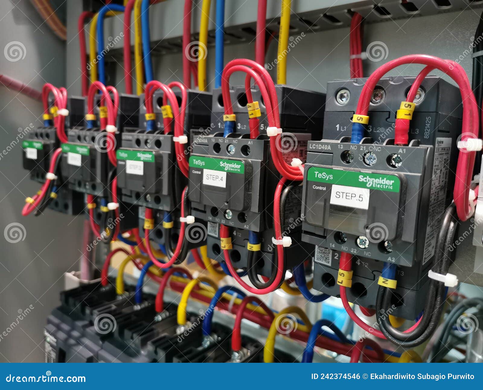 Voltage Switchboard With Circuit Breakers. Engine Or Pump Control ...