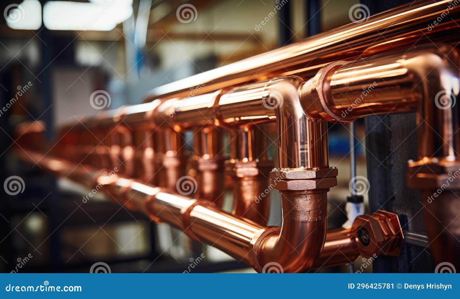 A Stunning Display of Copper Piping Alongside a Majestic Structure ...