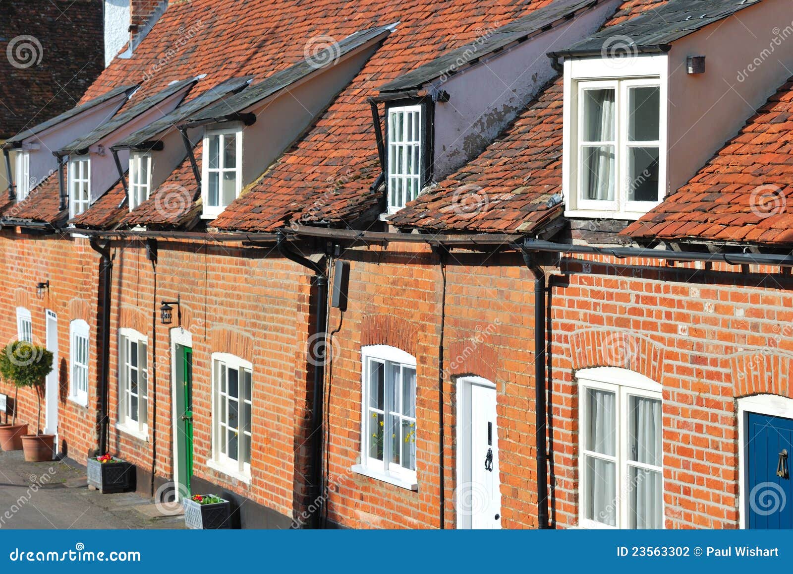 Row of cottages stock photo. Image of england, hedingham - 23563302