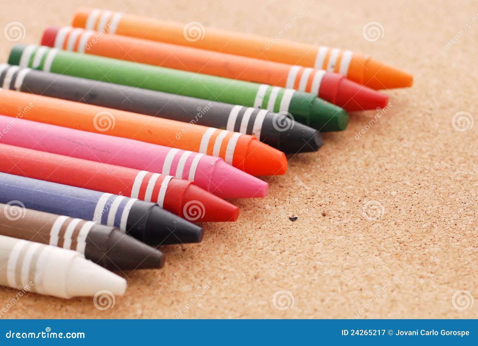 Row of Crayons stock image. Image of draw, board, large - 24265217