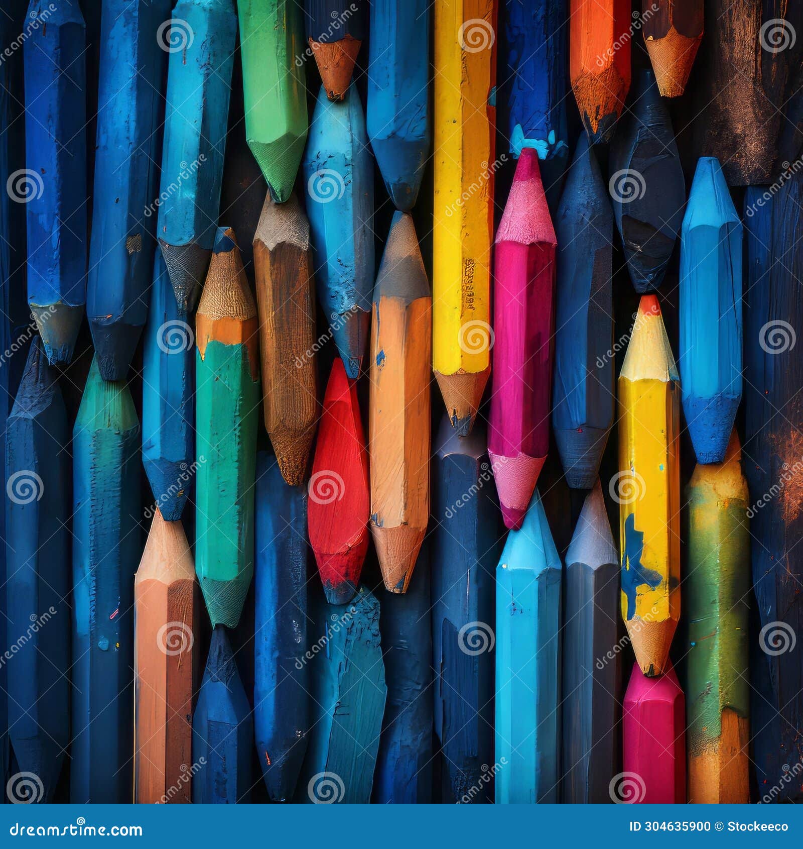 Vibrant Crayon Art: Colorful Woodcarvings Inspired by Indigo Background ...