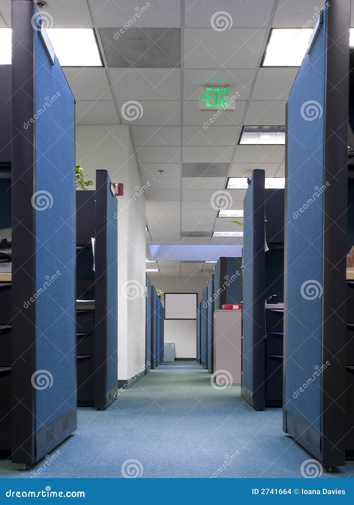 Row of cubicles stock photo. Image of rows, hallway, technology - 2741664
