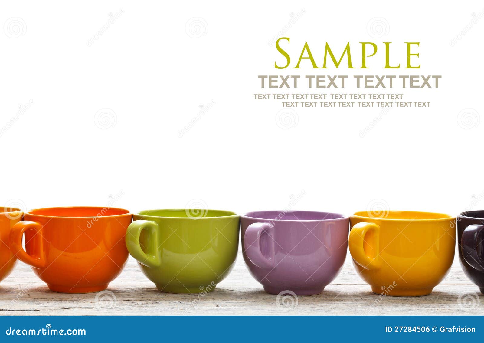 Row of cups stock photo. Image of wood, drink, empty - 27284506