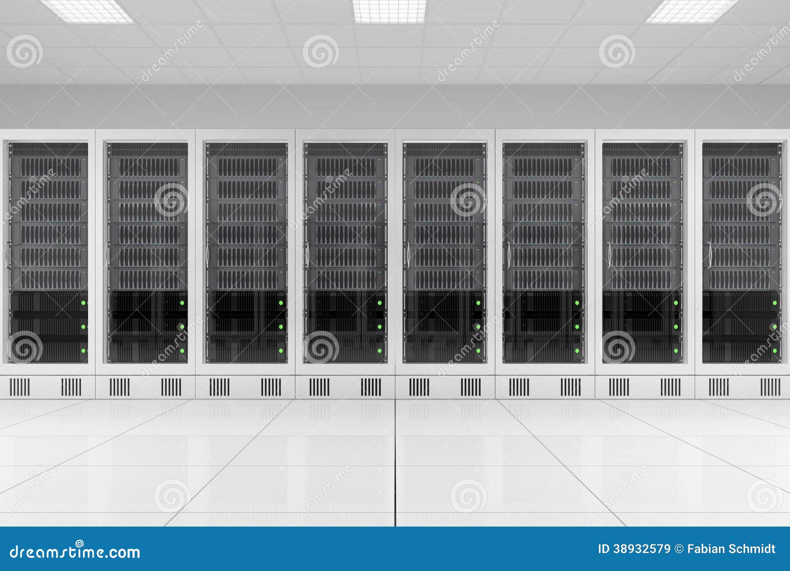 Row of Data Racks in Server Room Stock Illustration - Illustration of ...