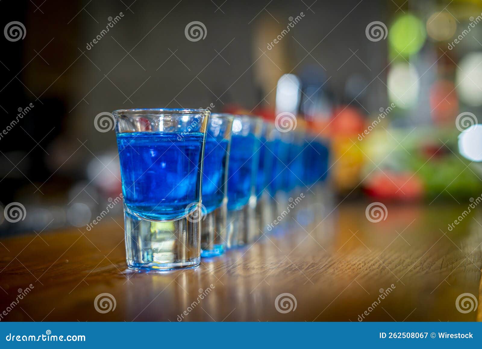 Row of Deep Ocean Shots on a Bar Stock Image - Image of drinks, ocean ...