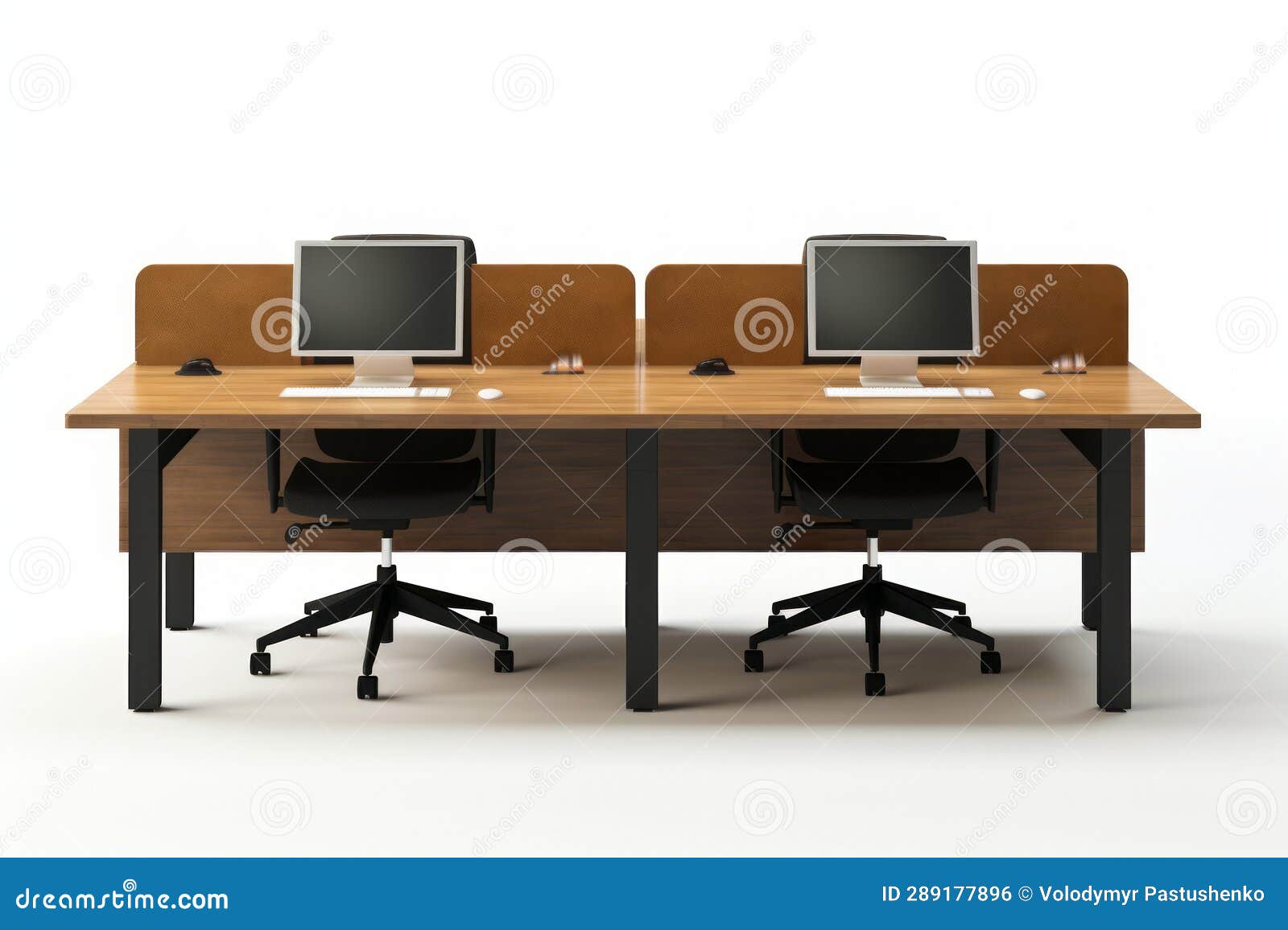 Row of Desks with Computers on Them Sitting on Top of Each Other ...