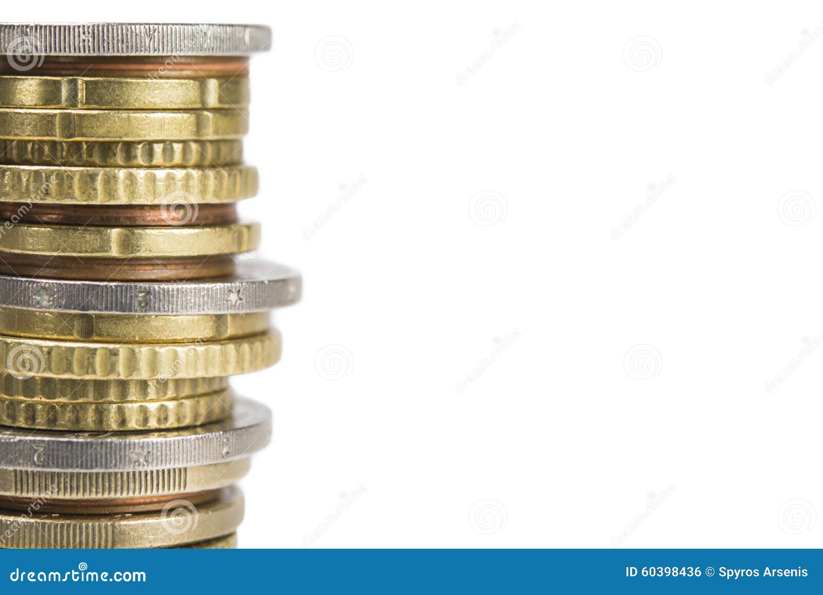 Row of different coins stock photo. Image of equity, investment - 60398436
