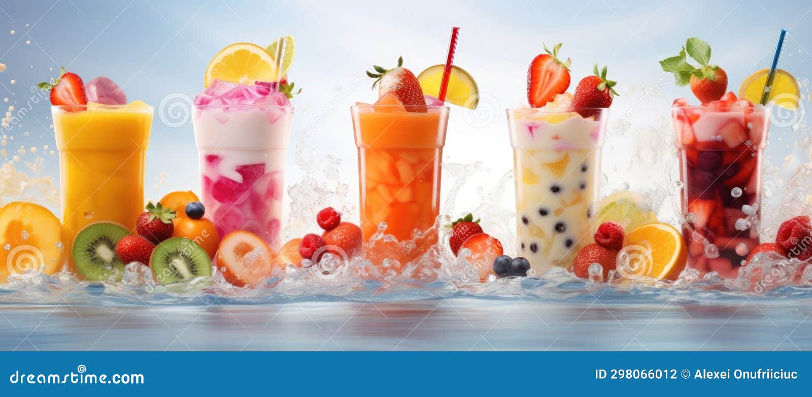 A Row of Different Colored Bubble Teas Stock Photo - Image of ...