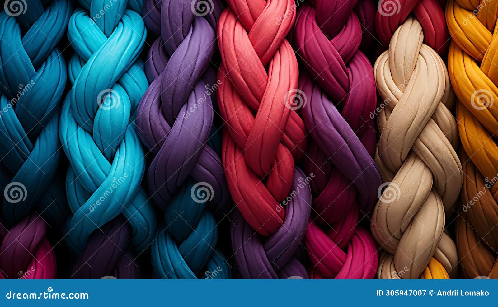 Assorted Colored Ropes Arranged in a Row Stock Illustration ...