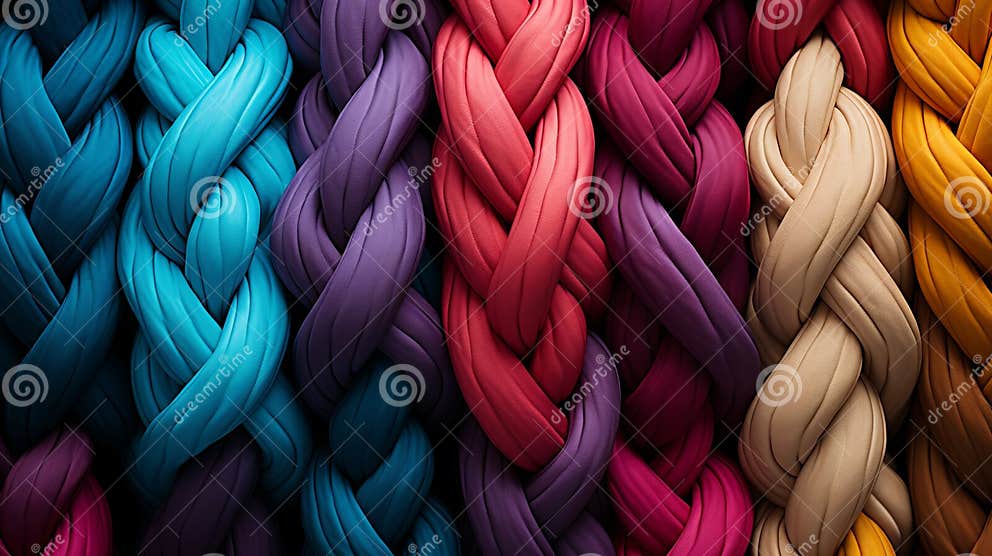 Assorted Colored Ropes Arranged in a Row Stock Illustration ...